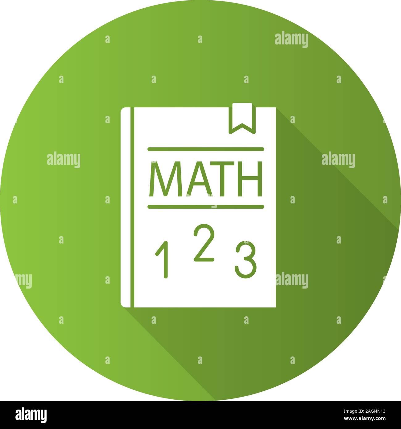 Math textbook flat design long shadow glyph icon. Mathematics book ...