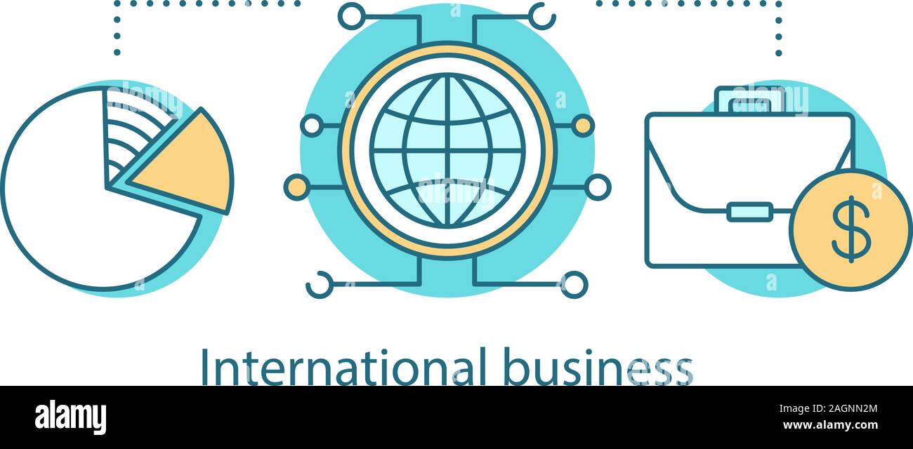 International business concept icon. Internationalization idea thin ...