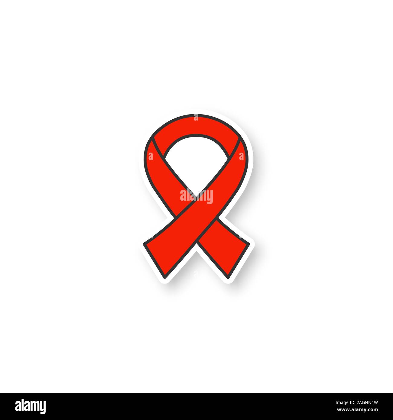 Anti HIV ribbon patch. World AIDS day color sticker. Fighting against ...