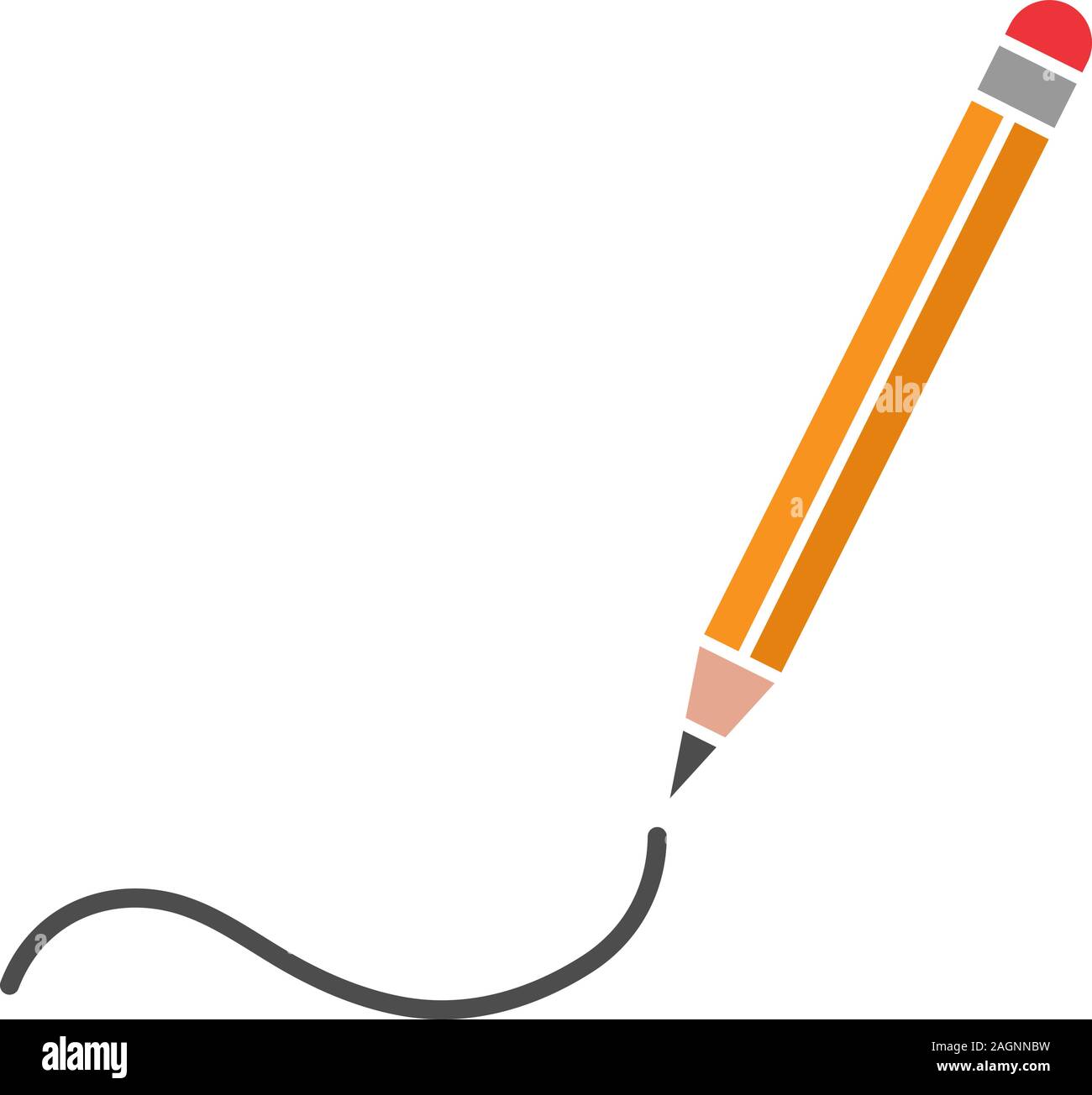 Writing pencil glyph color icon. Drawing. Silhouette symbol on white ...