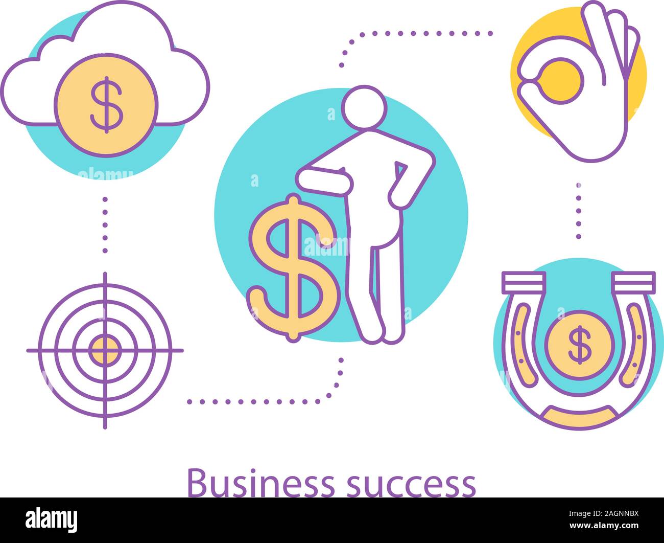 Business success concept icon. Businessman. Goal achieving idea thin ...