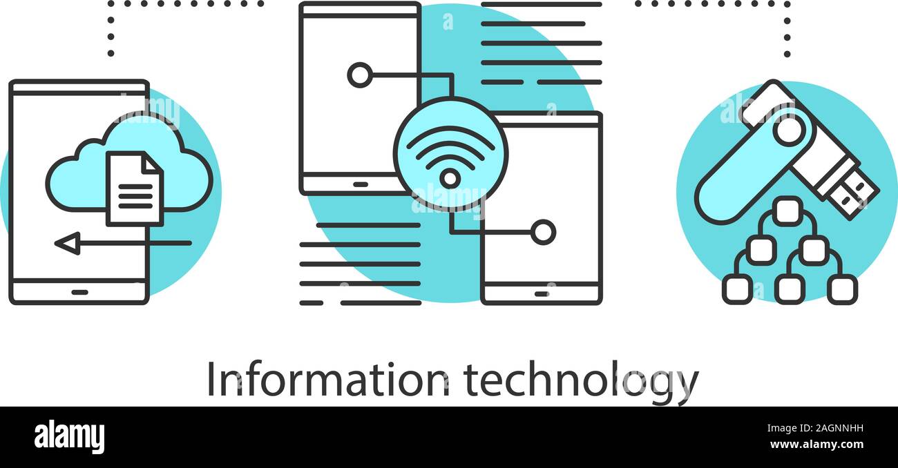 Information technology concept icon. Digital services idea thin line ...