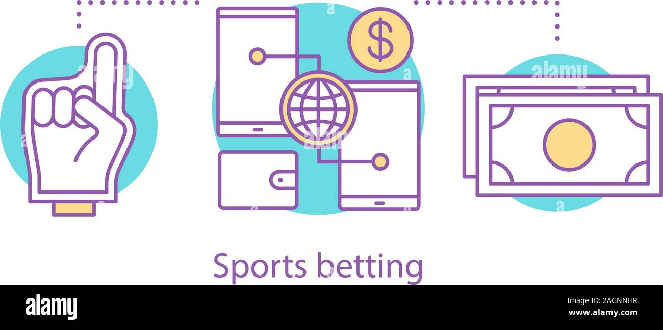 Sports betting concept icon. American football gambling. Idea thin line ...