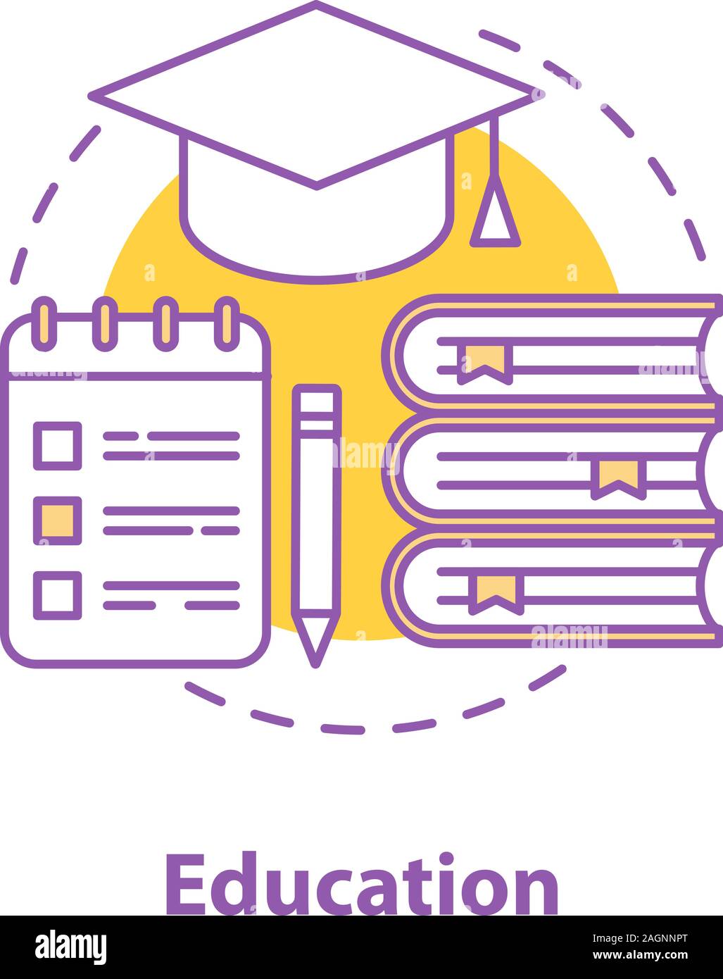 Education concept icon. Gaining knowledge idea thin line illustration ...
