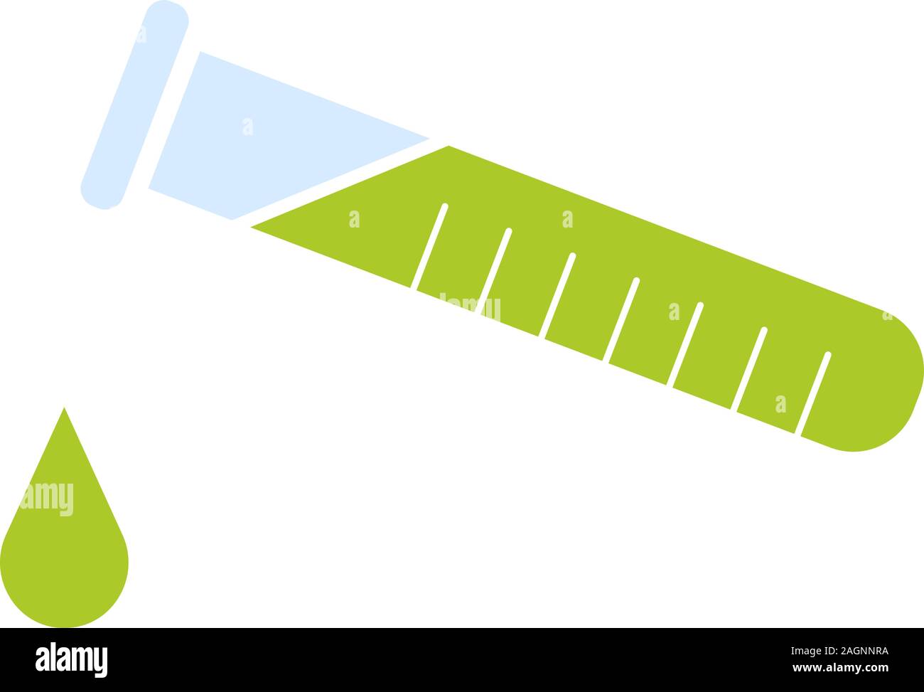 Chemical experiment glyph color icon. Laboratory test tube with drop ...