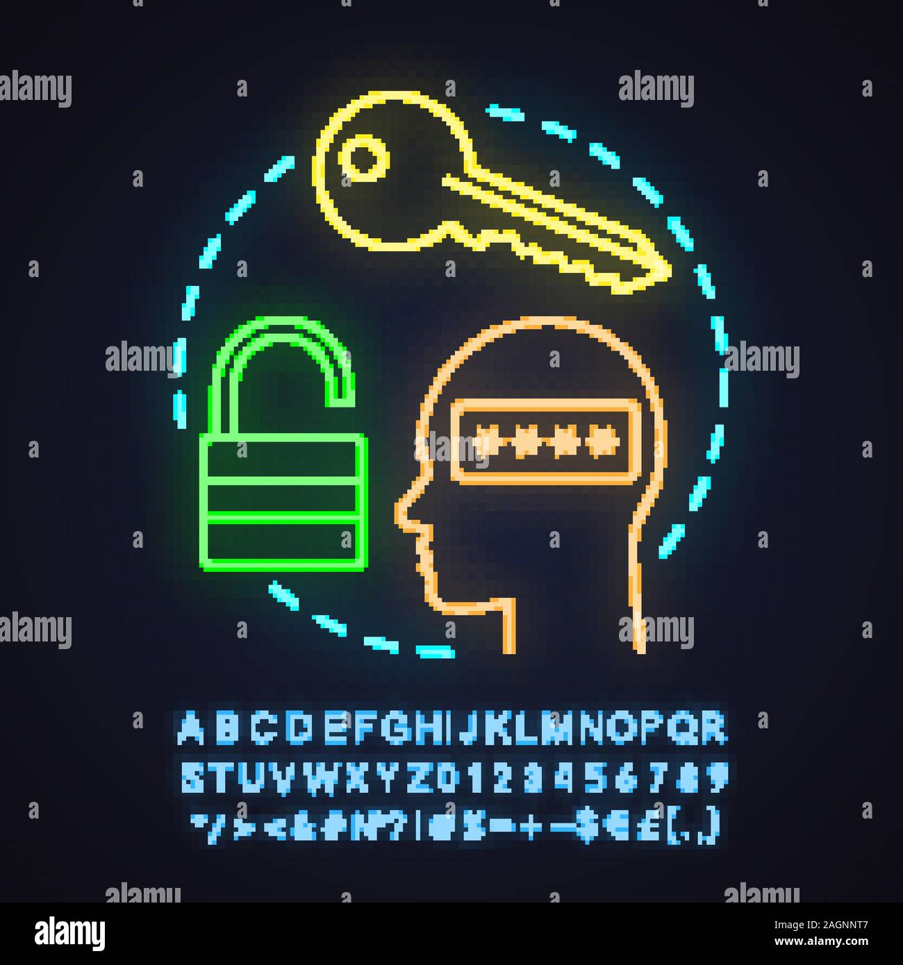 User's account neon light concept icon. Login idea. Authorization ...