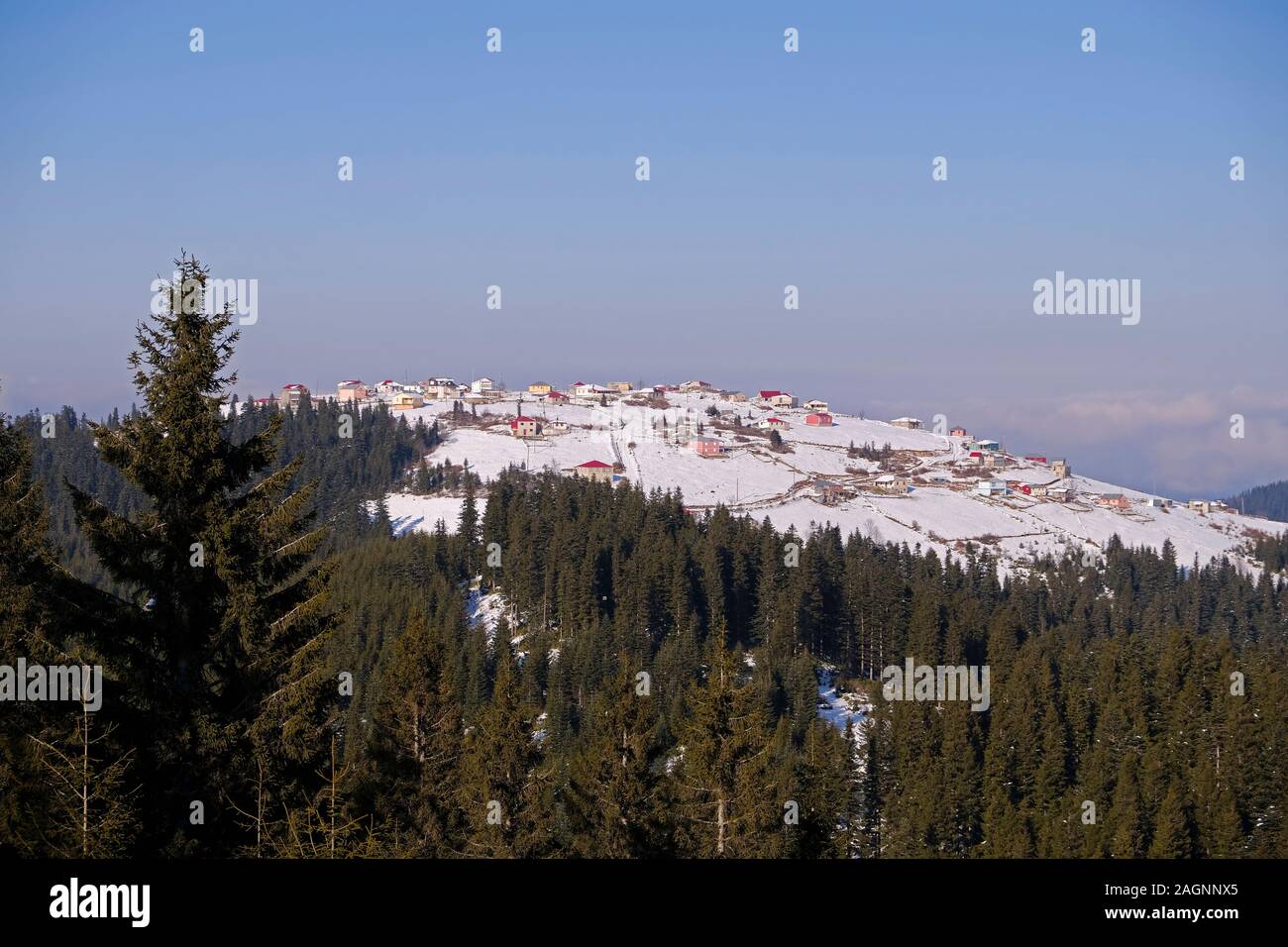 snowy highland landscape in tonya county trabzon turkey Stock Photo - Alamy