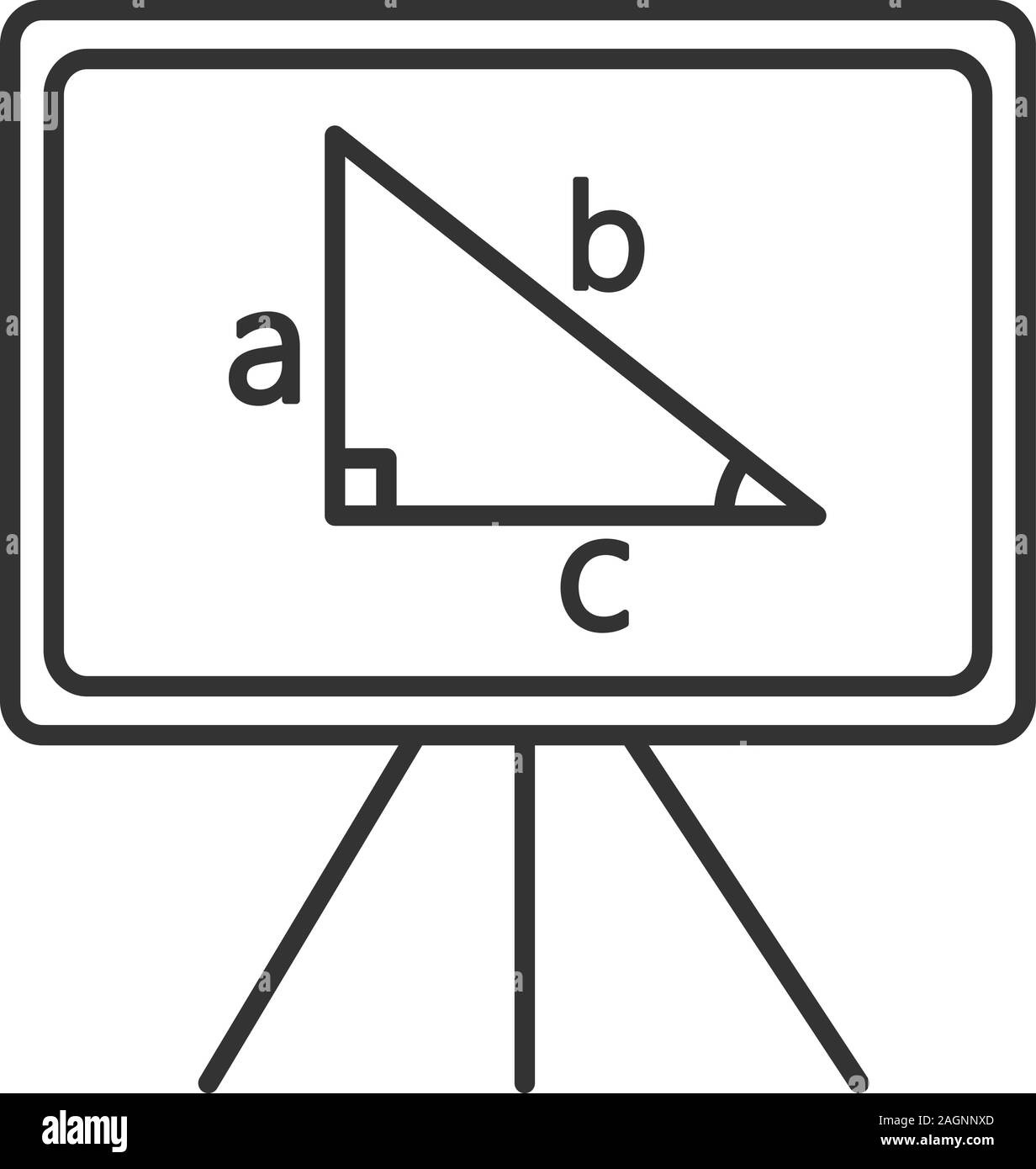 Whiteboard linear icon. Thin line illustration. School board with ...