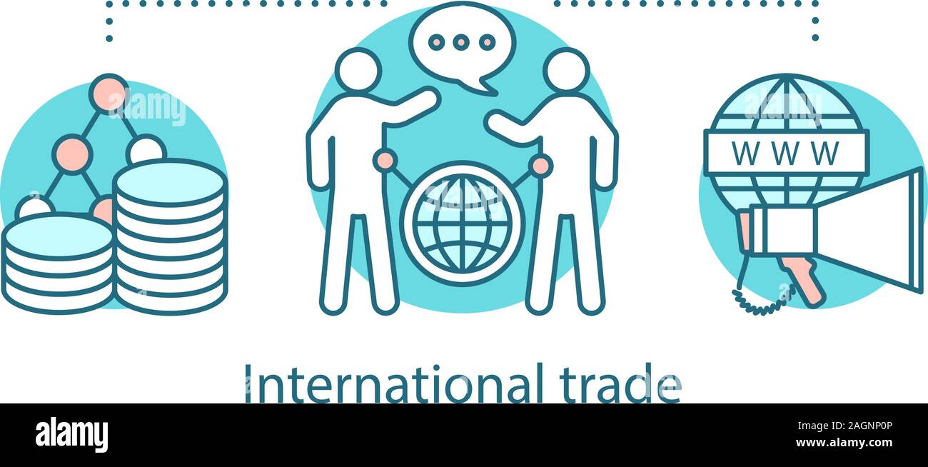 International trade concept icon. Global purchasing. International ...