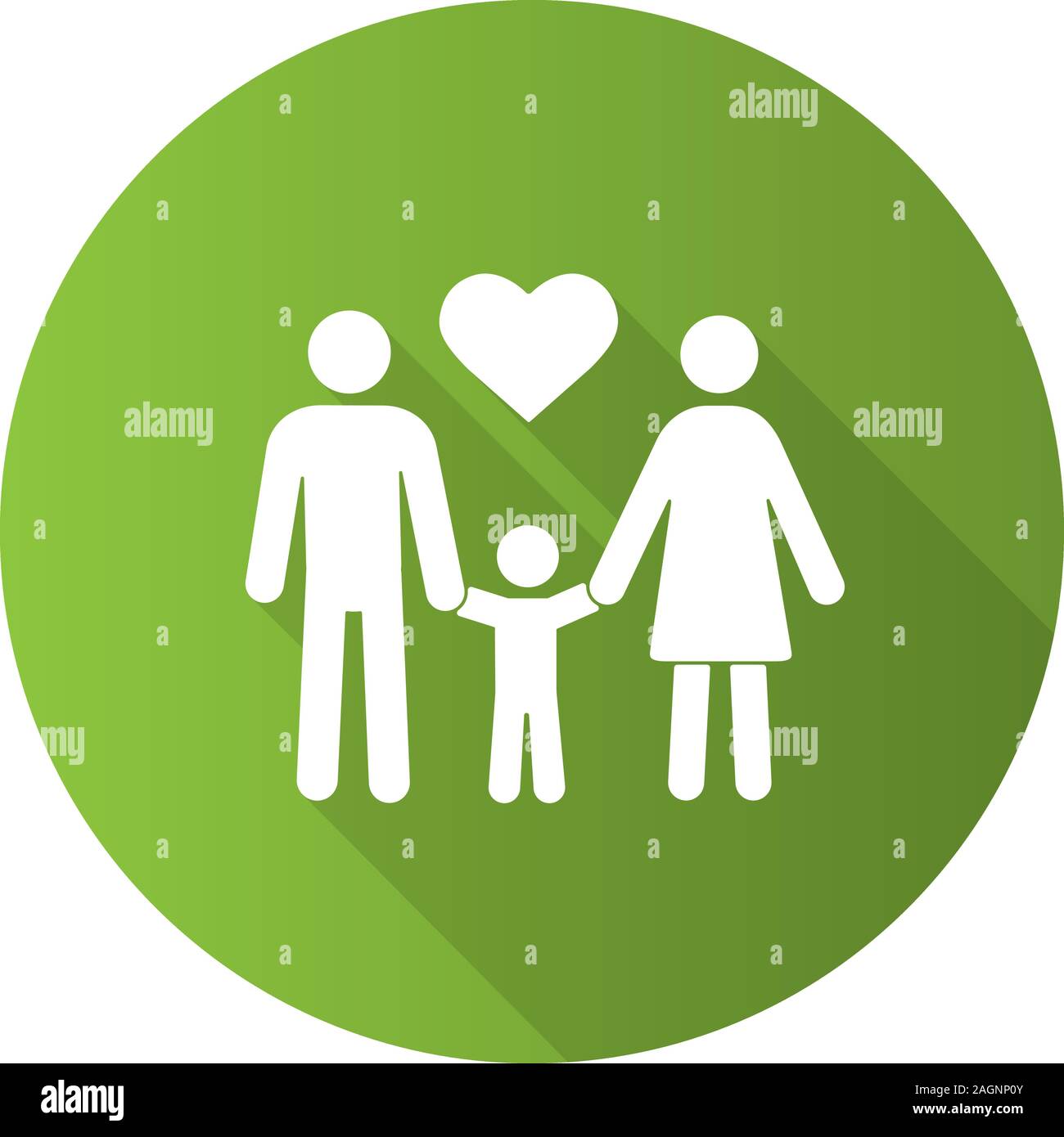 Family flat design long shadow glyph icon. Adoption. Parenthood. Mother ...