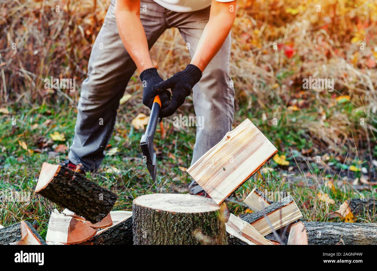 Man Chopping Wood