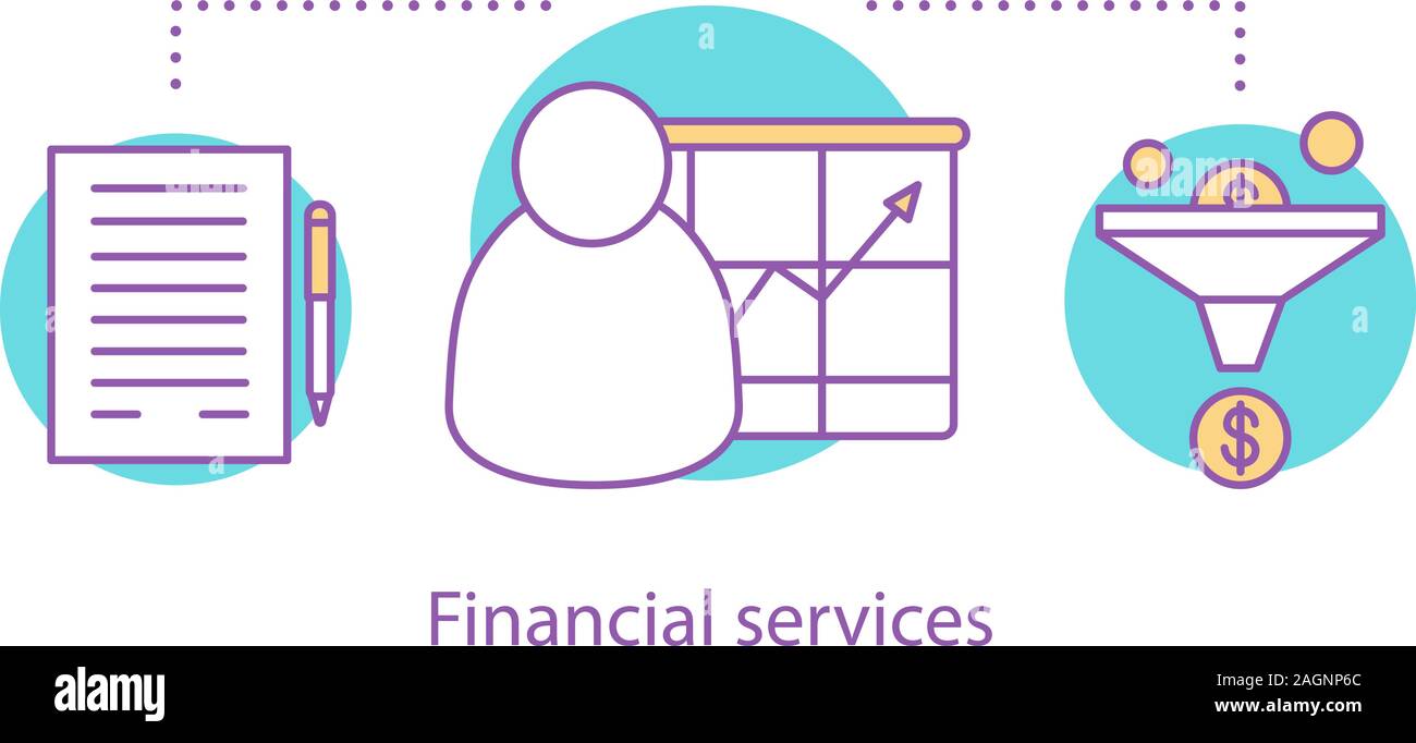 Financial service concept icon. Business development idea thin line ...