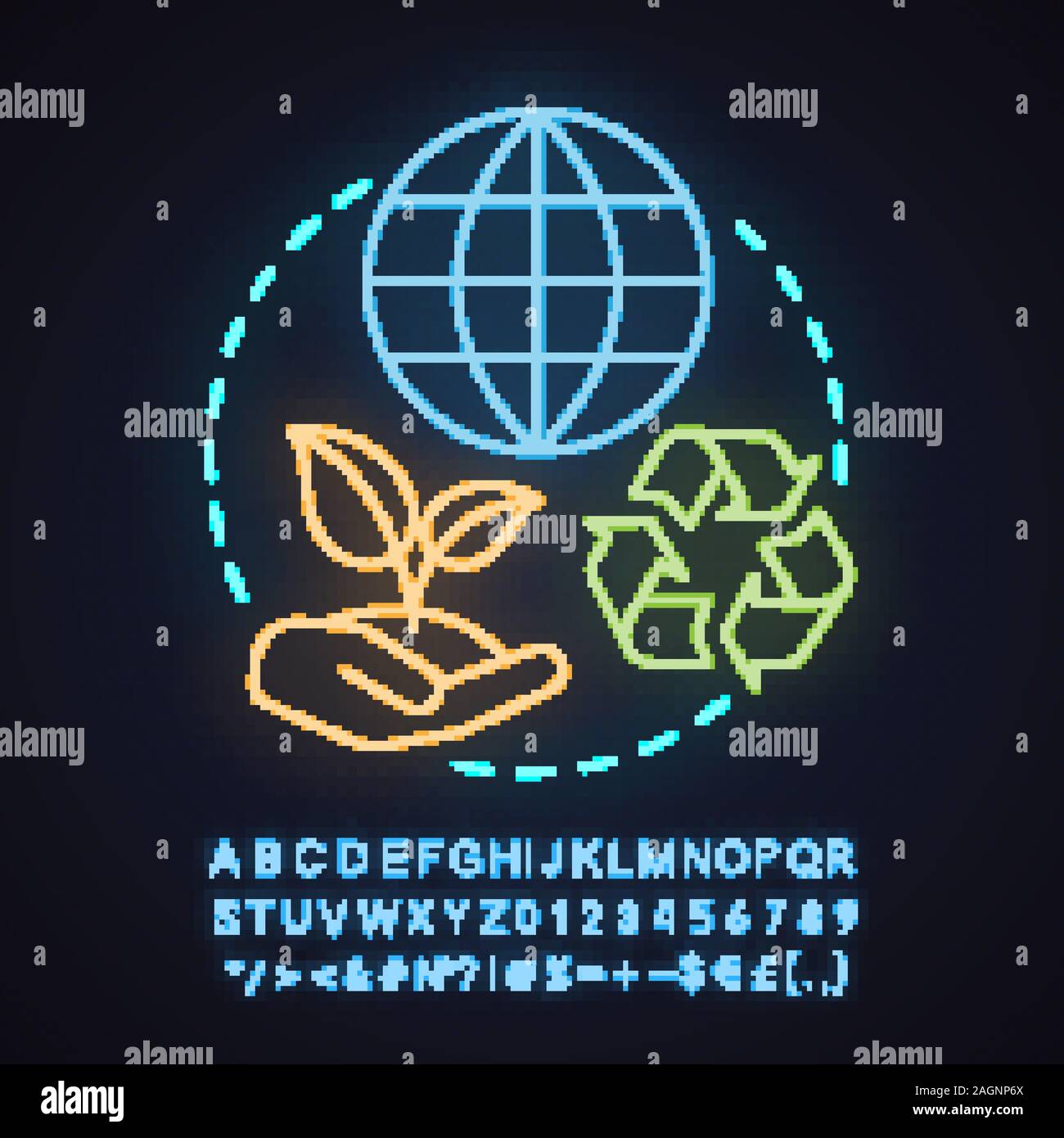 Ecology neon light concept icon. Environment protection idea. Earth Day ...