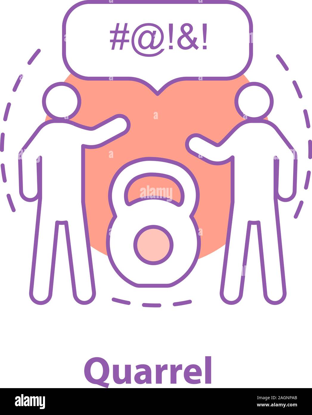 Quarrel concept icon. Disagreement idea thin line illustration. Conflict. Vector isolated ...