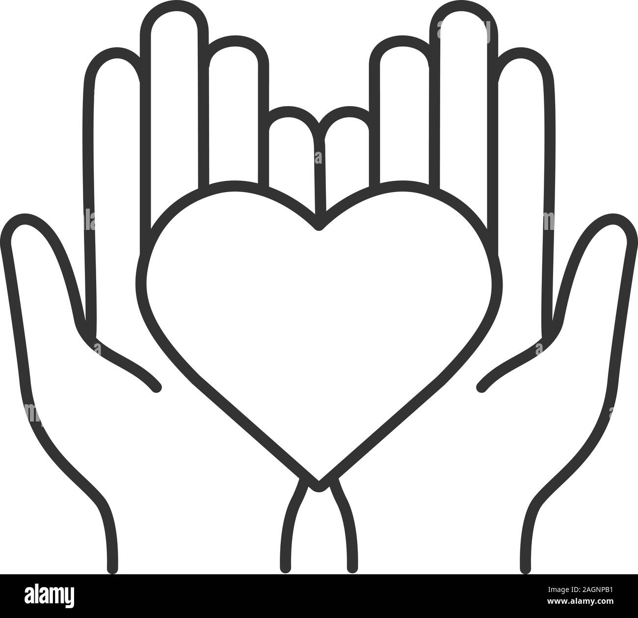 Charity linear icon. Thin line illustration. Life insurance. Medicine ...