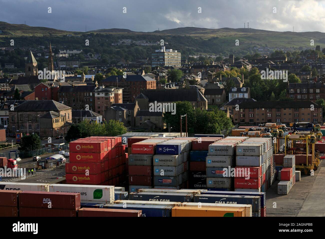 Container Port, Greenock, Inverclyde, Scotland, United Kingdom Stock ...