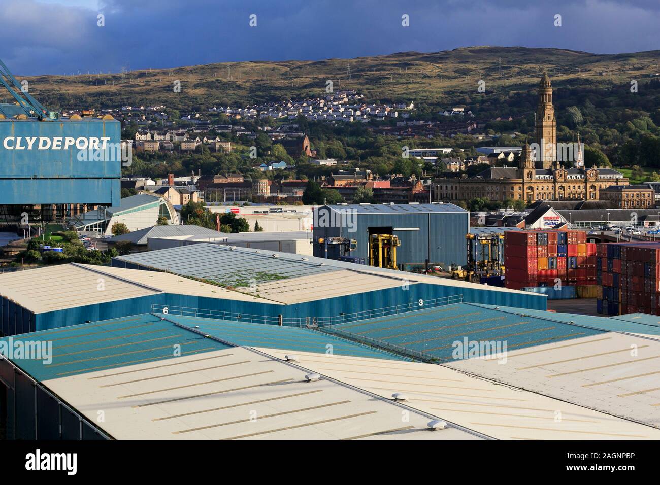 Container Port, Greenock, Inverclyde, Scotland, United Kingdom Stock ...
