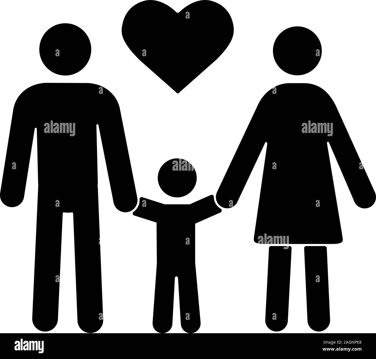 Family glyph icon. Silhouette symbol. Adoption. Parenthood. Mother ...