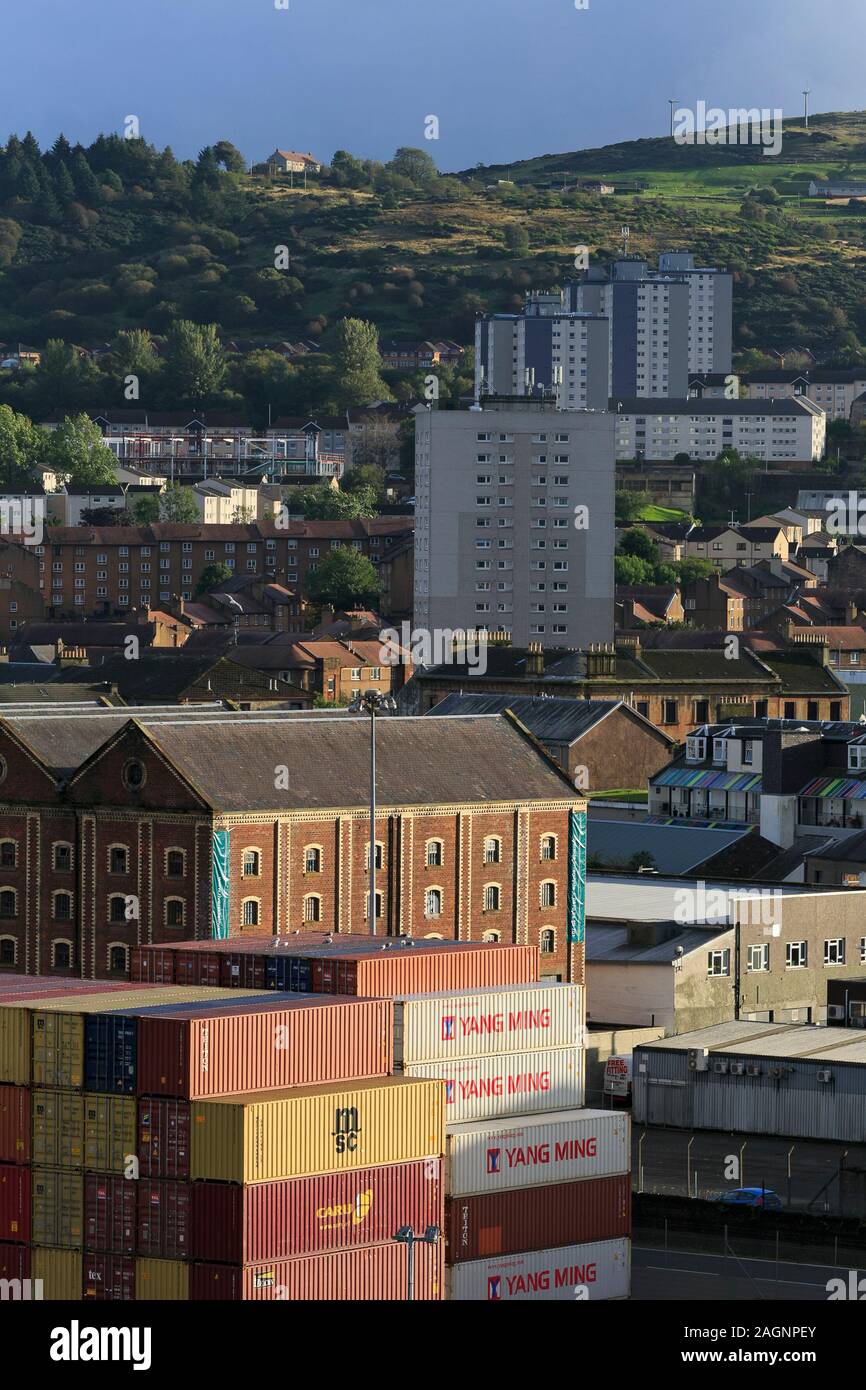Container Port, Greenock, Inverclyde, Scotland, United Kingdom Stock ...