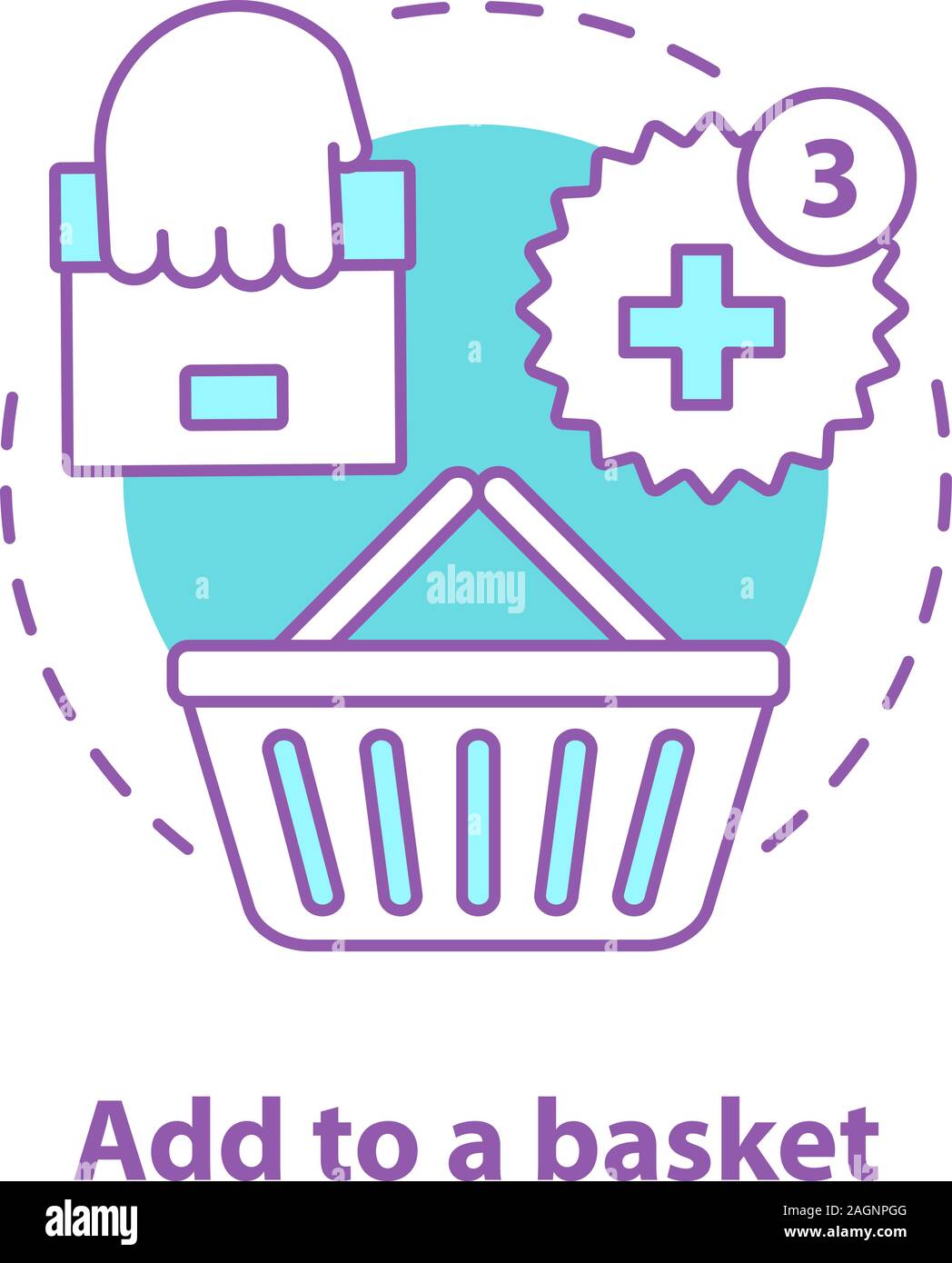 Add to basket concept icon. Online shopping idea thin line illustration ...