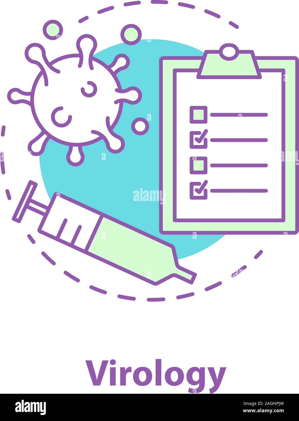 Virology concept icon. Science lab idea thin line illustration. Study ...