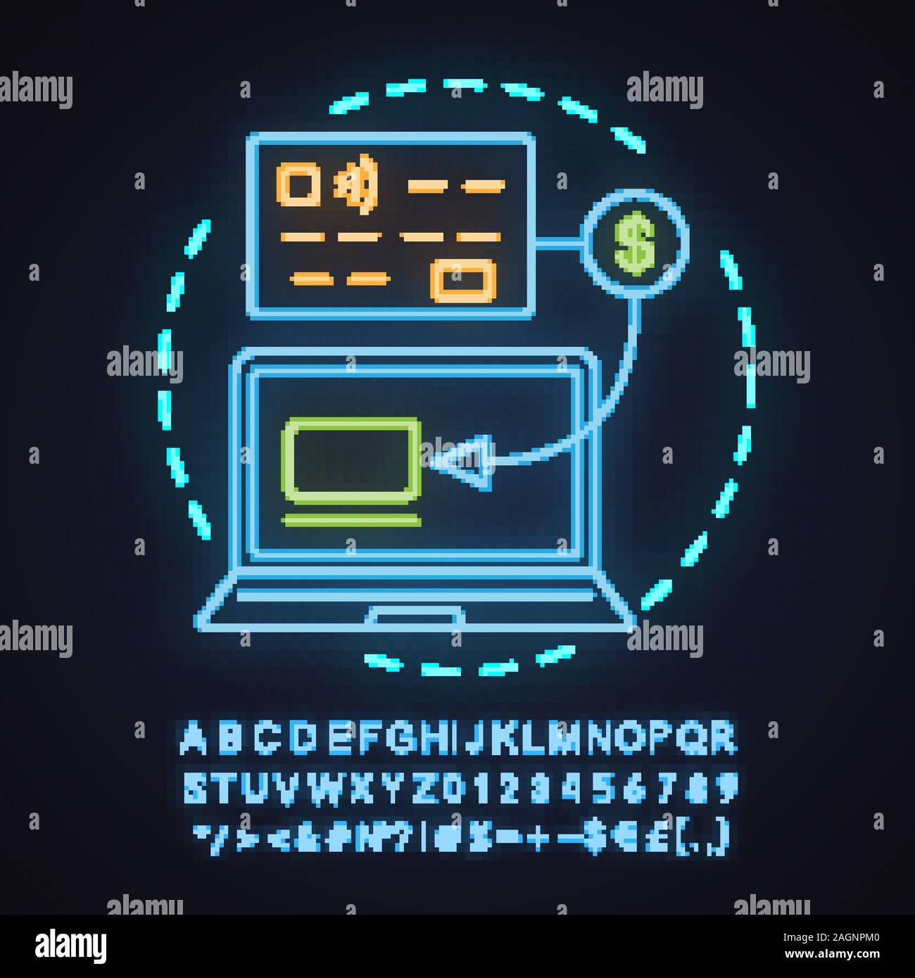 Cashless payment neon light concept icon. Online banking idea. Fast ...