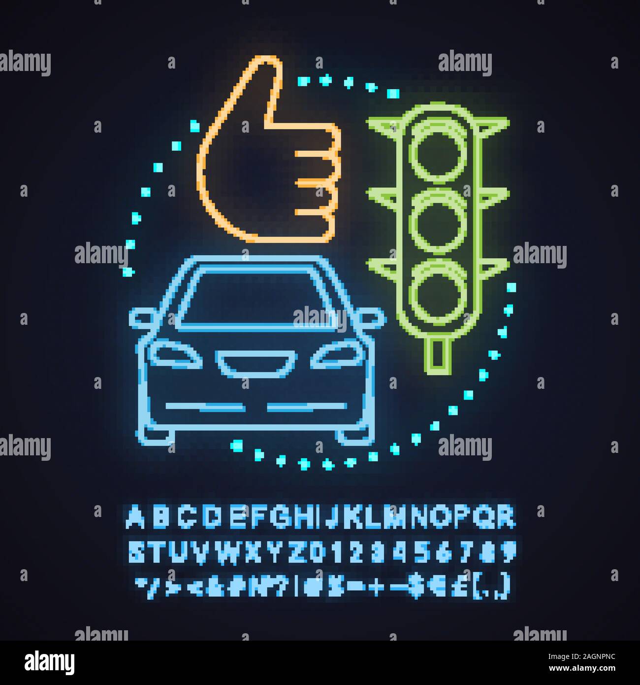 Carpooling service neon light concept icon. Successful ride sharing ...