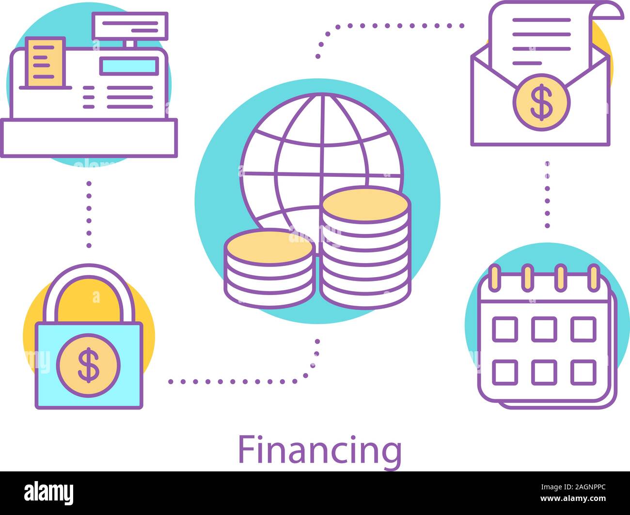 Financing concept icon. Banking idea thin line illustration. Budget ...