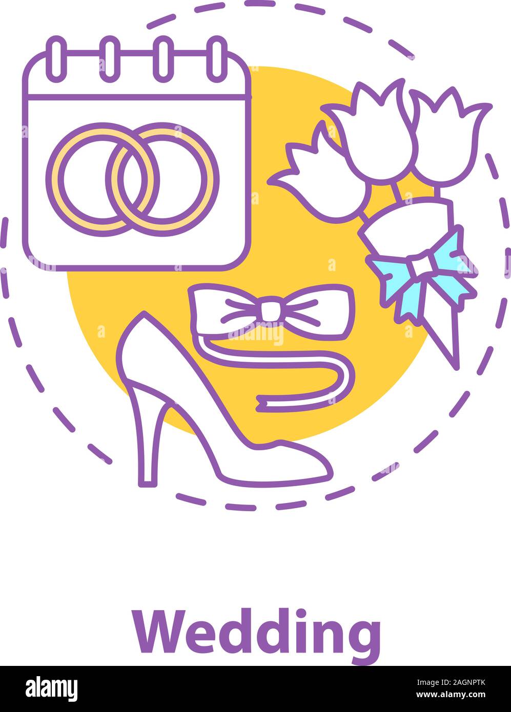 Wedding concept icon. Engagement idea thin line illustration. Marriage ...