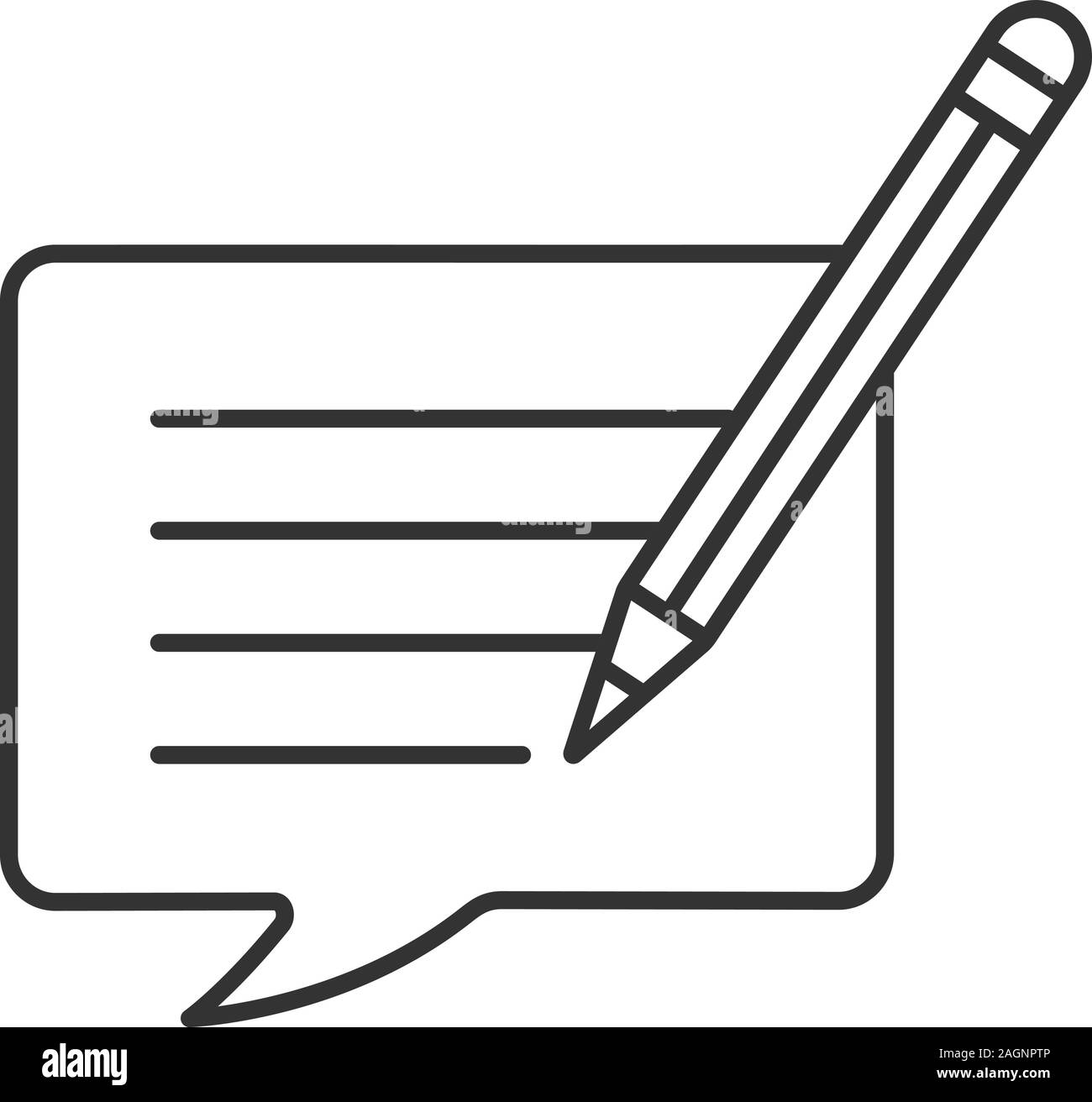 Writing Message Linear Icon Thin Line Illustration Chatting Message Editing Communication