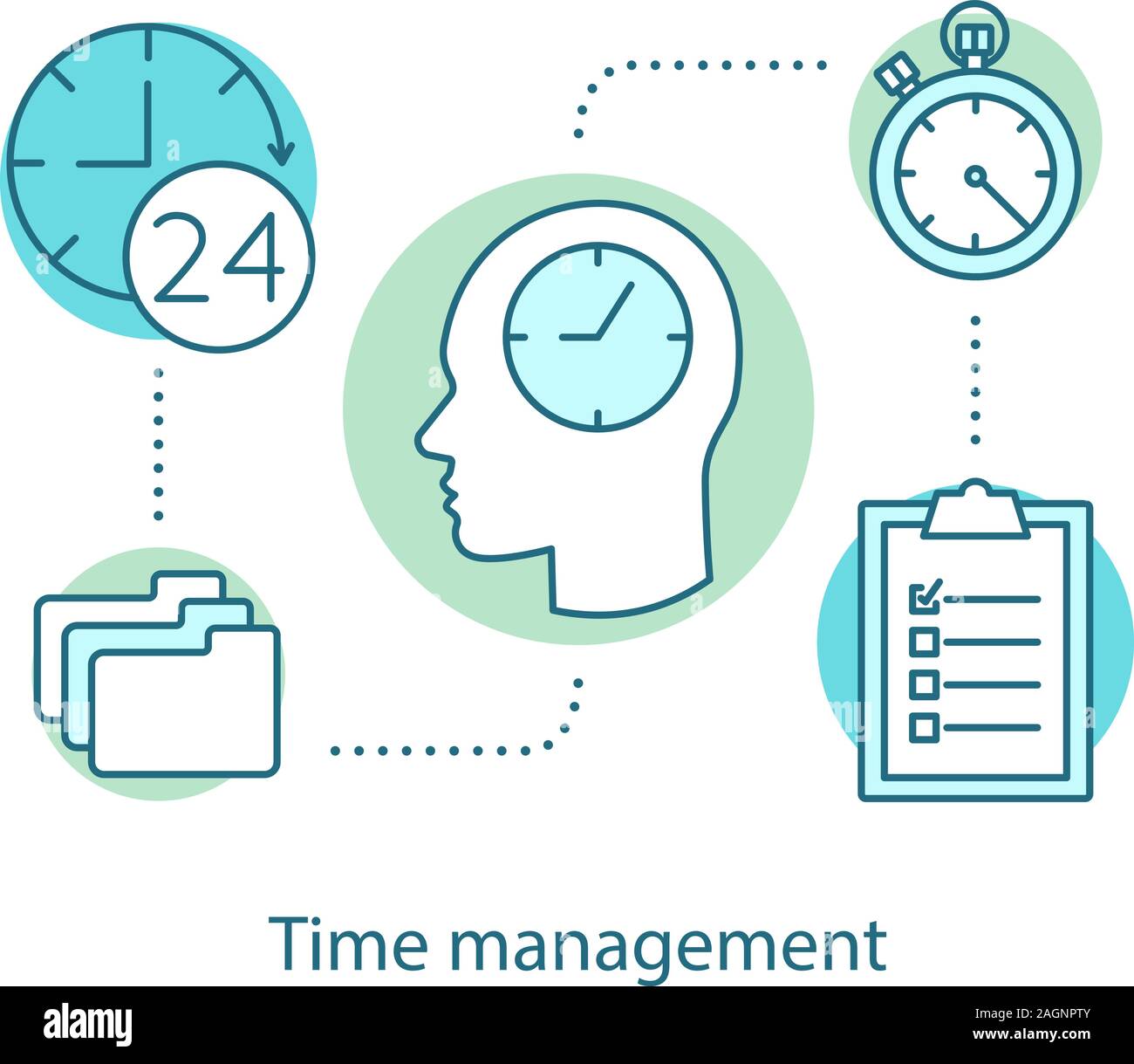 Time management concept icon. Time tracker idea thin line illustration ...