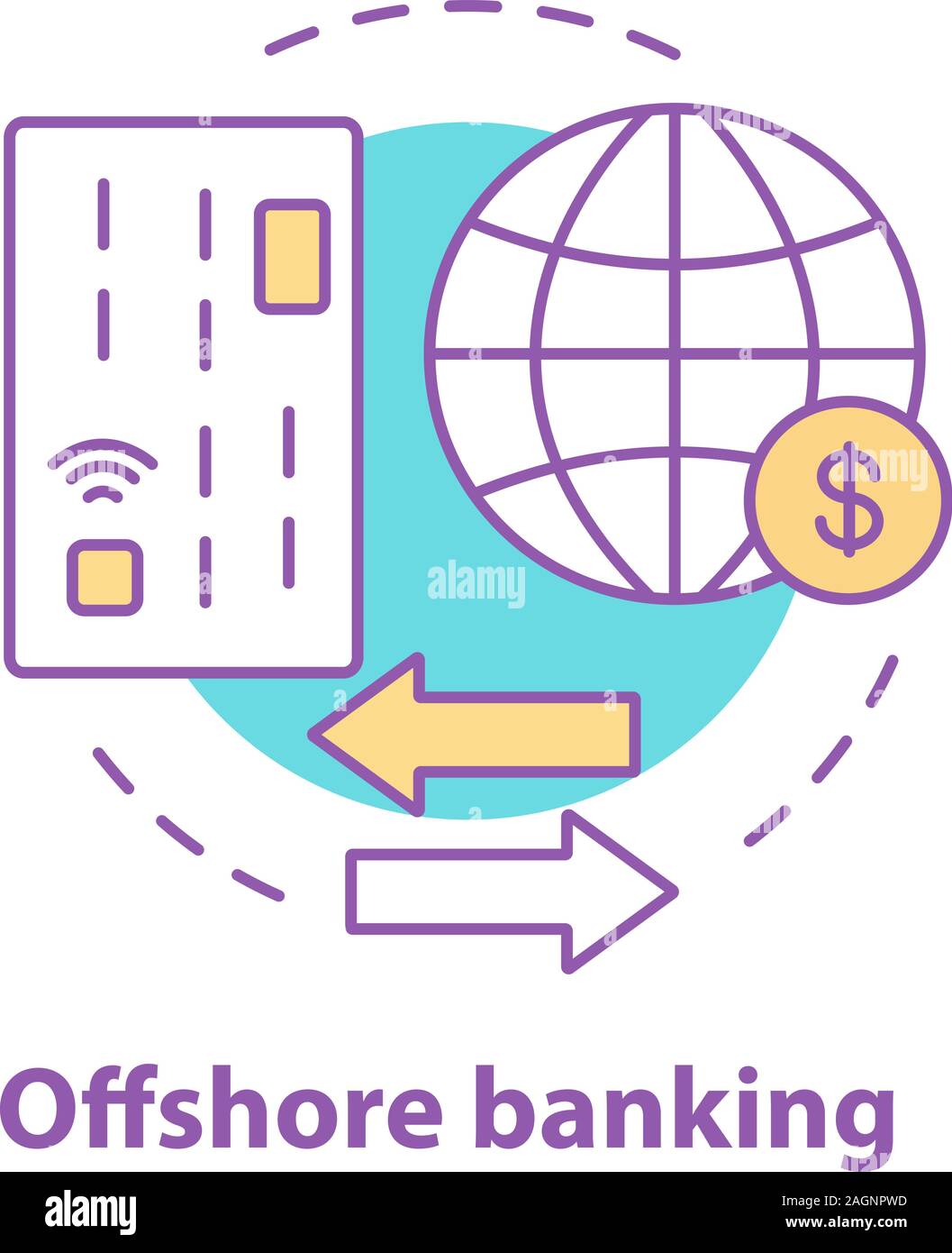 Offshore banking concept icon. International business idea thin line ...