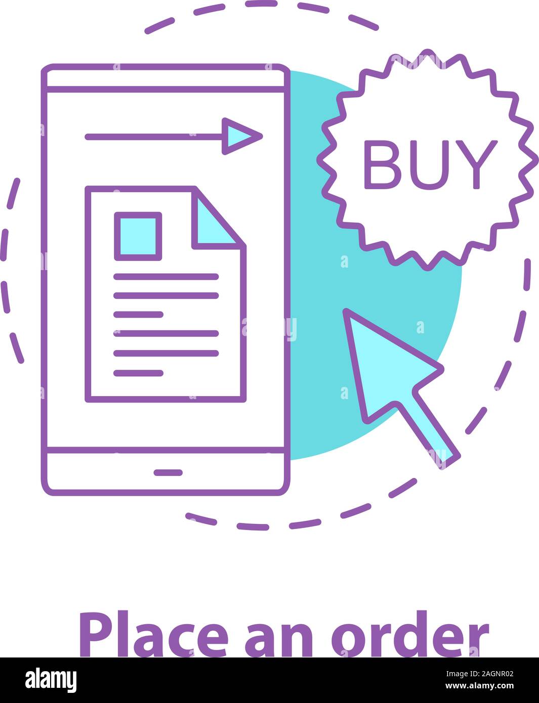 Order placing concept icon. Online shopping idea thin line illustration ...