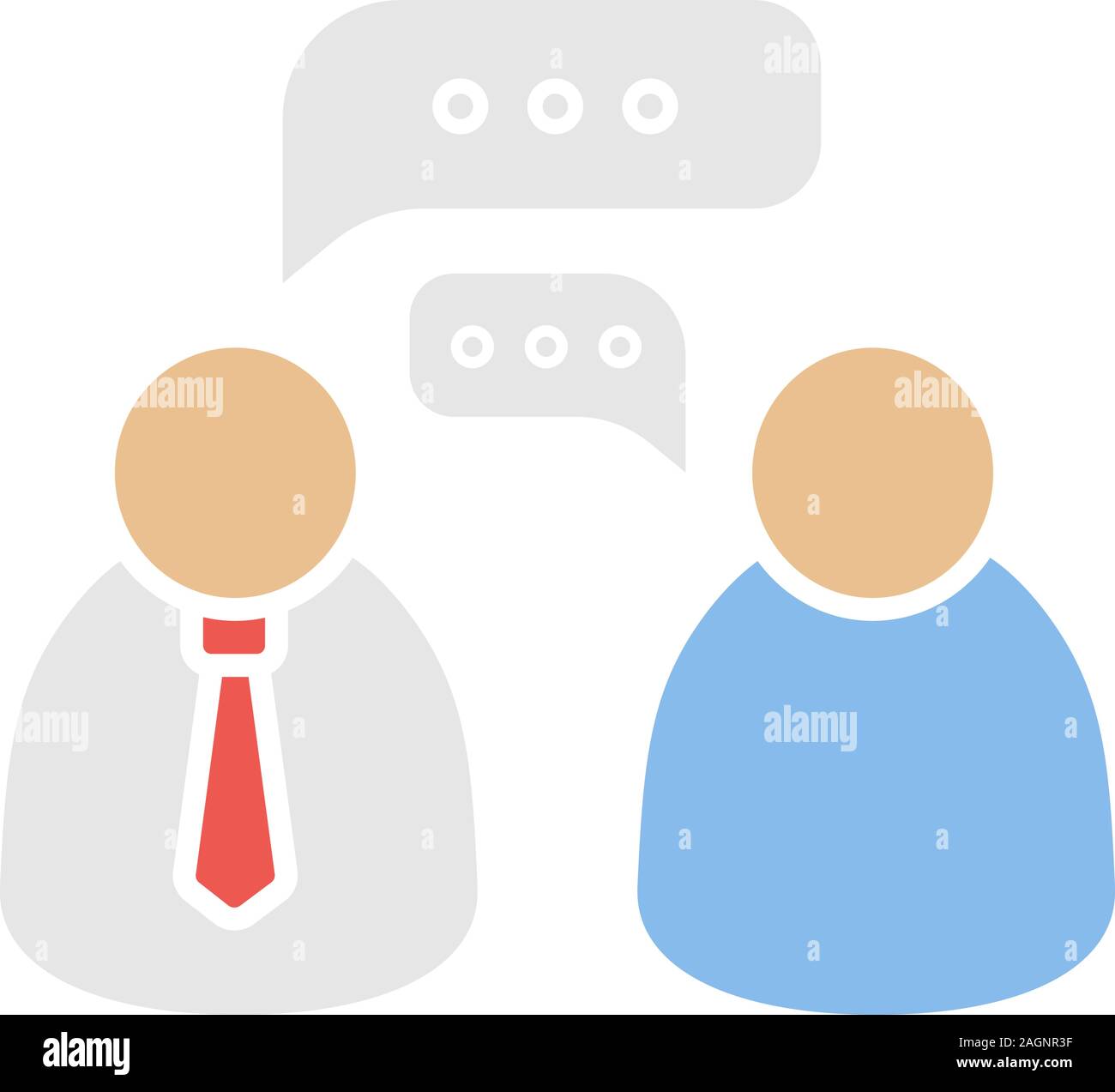 Job interview glyph color icon. Business talk. Two people speaking ...