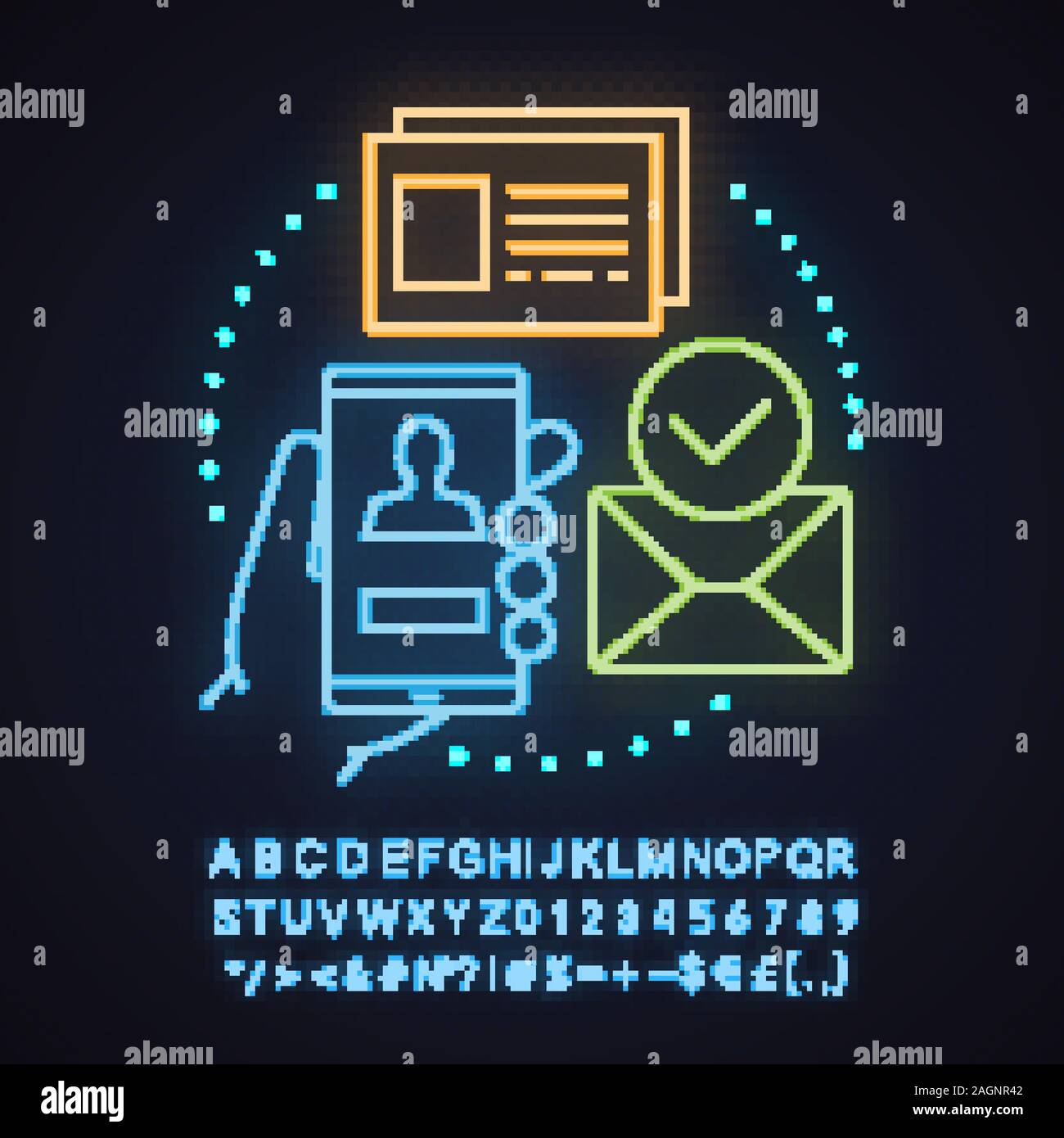 Account creating neon light concept icon. User registration idea ...