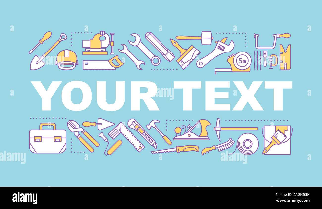 Workshop word concepts banner. Construction tools. Repair and ...