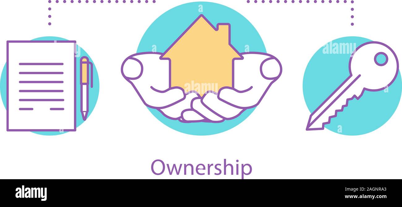 Ownership concept icon. Real estate idea thin line illustration ...