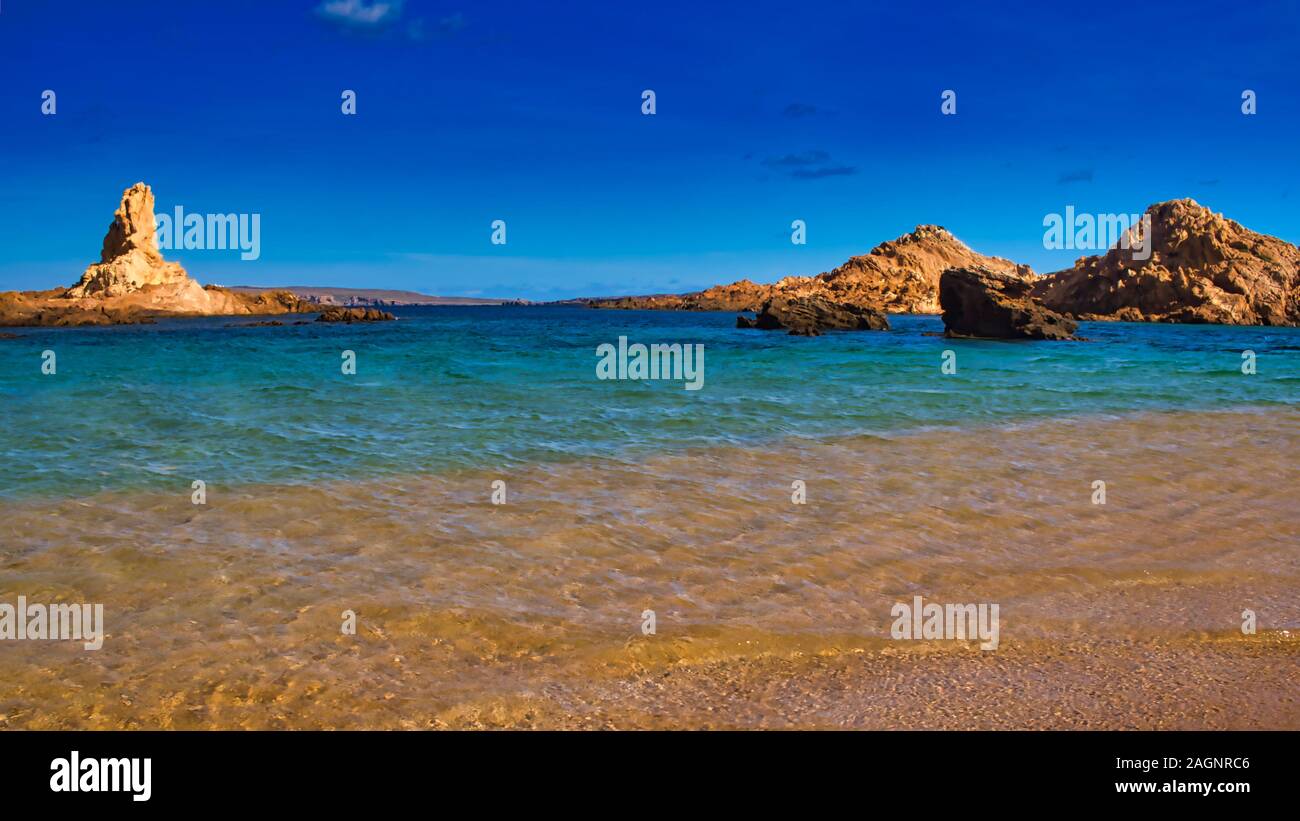 A summerday at a golden beach with sunshine Stock Photo - Alamy
