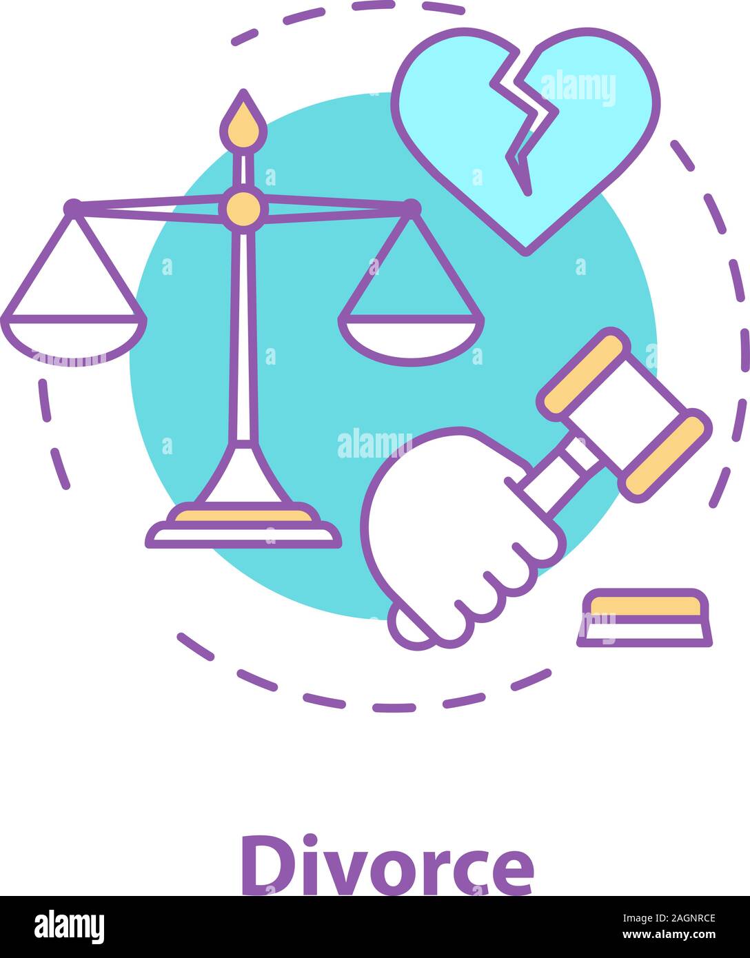 Divorce concept icon. Family break up. Relationships breakdown idea ...