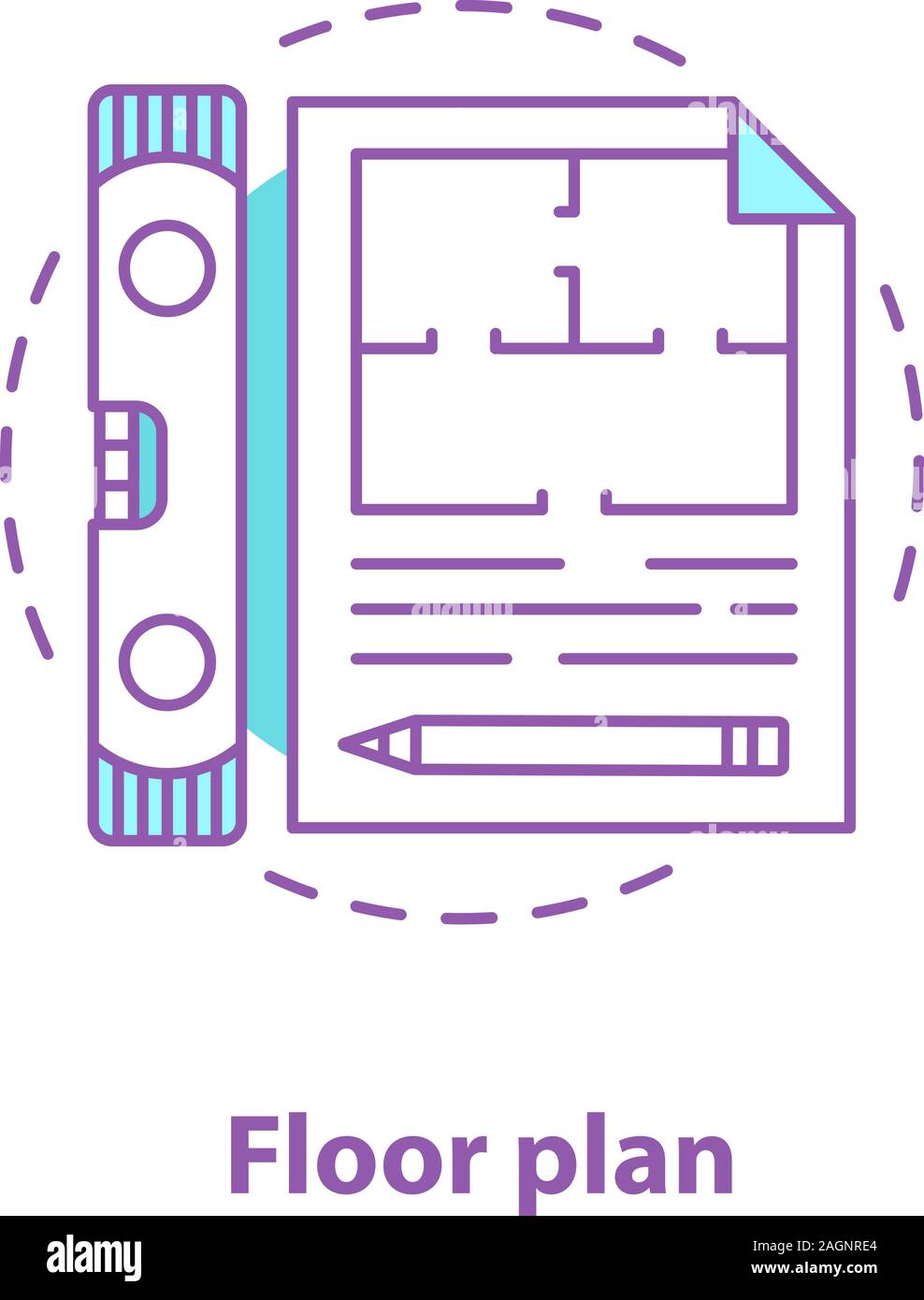 Floor plan concept icon. Blueprint idea thin line illustration ...