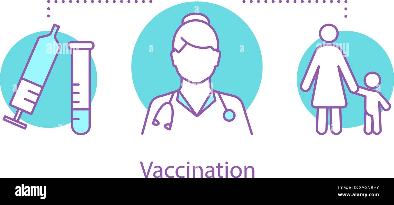Vaccination concept icon. Pediatrics idea thin line illustration ...