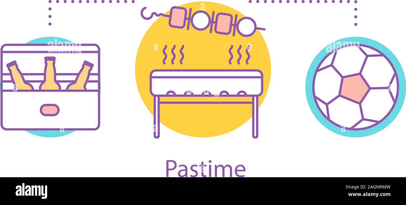 Pastime concept icon. Outdoor recreation idea thin line illustration ...