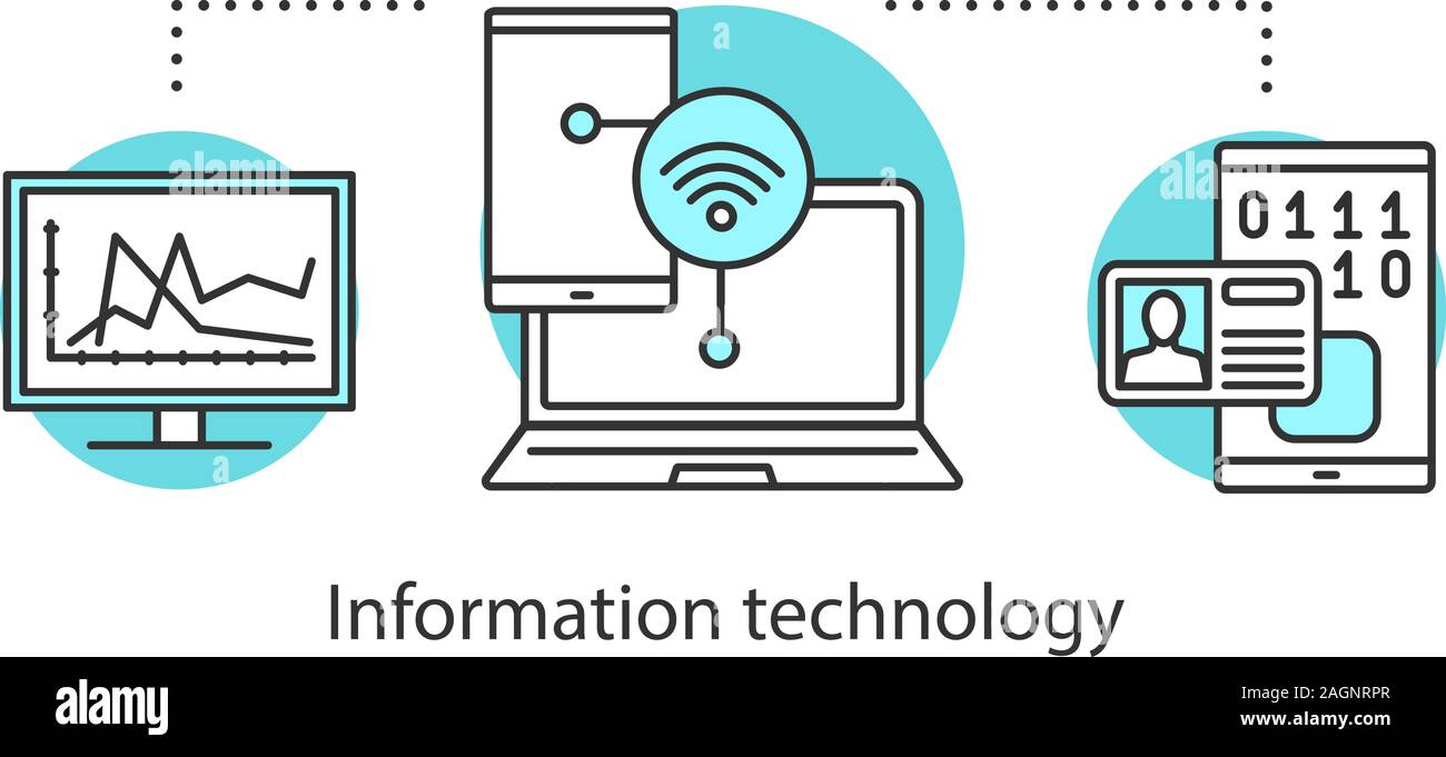 Information technology concept icon. Digital services idea thin line ...