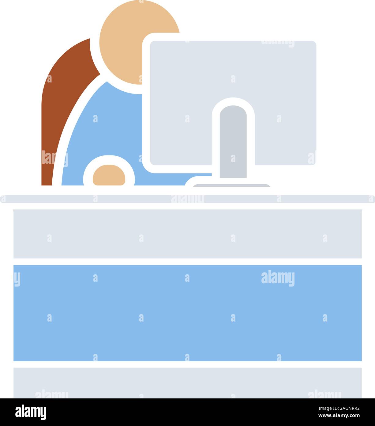 Secretary glyph color icon. Receptionist. Office worker. Reception ...