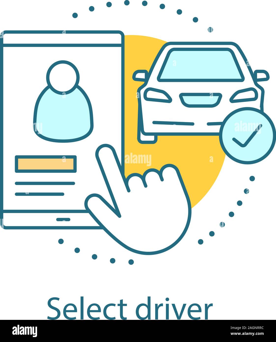 Drivers choosing concept icon. Taxi ordering. Carpooling idea thin line ...