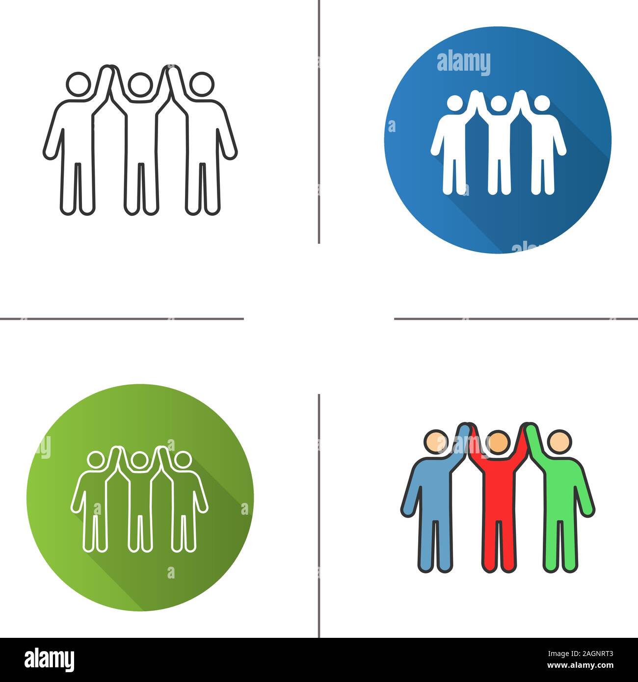 Charity organization icon. Flat design, linear and color styles. Unity ...