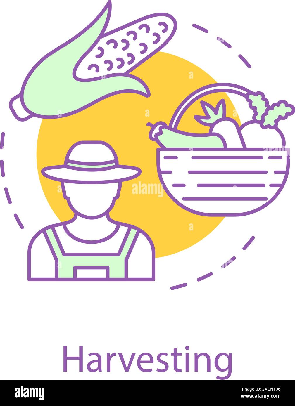 Harvesting concept icon. Eco products idea thin line illustration ...