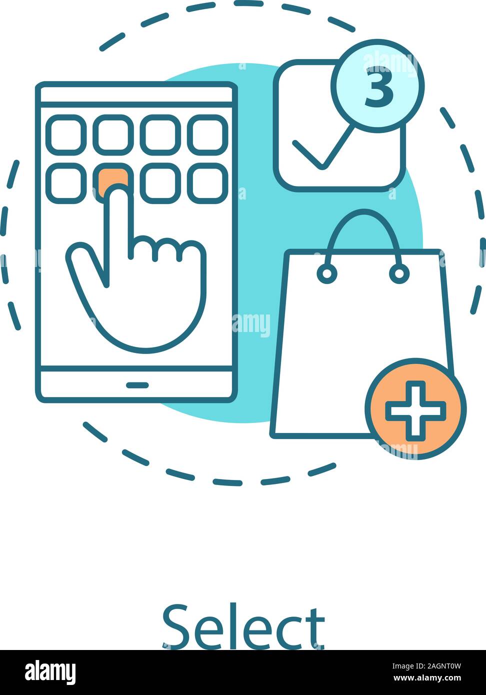 Select items concept icon. Online shopping idea thin line illustration ...