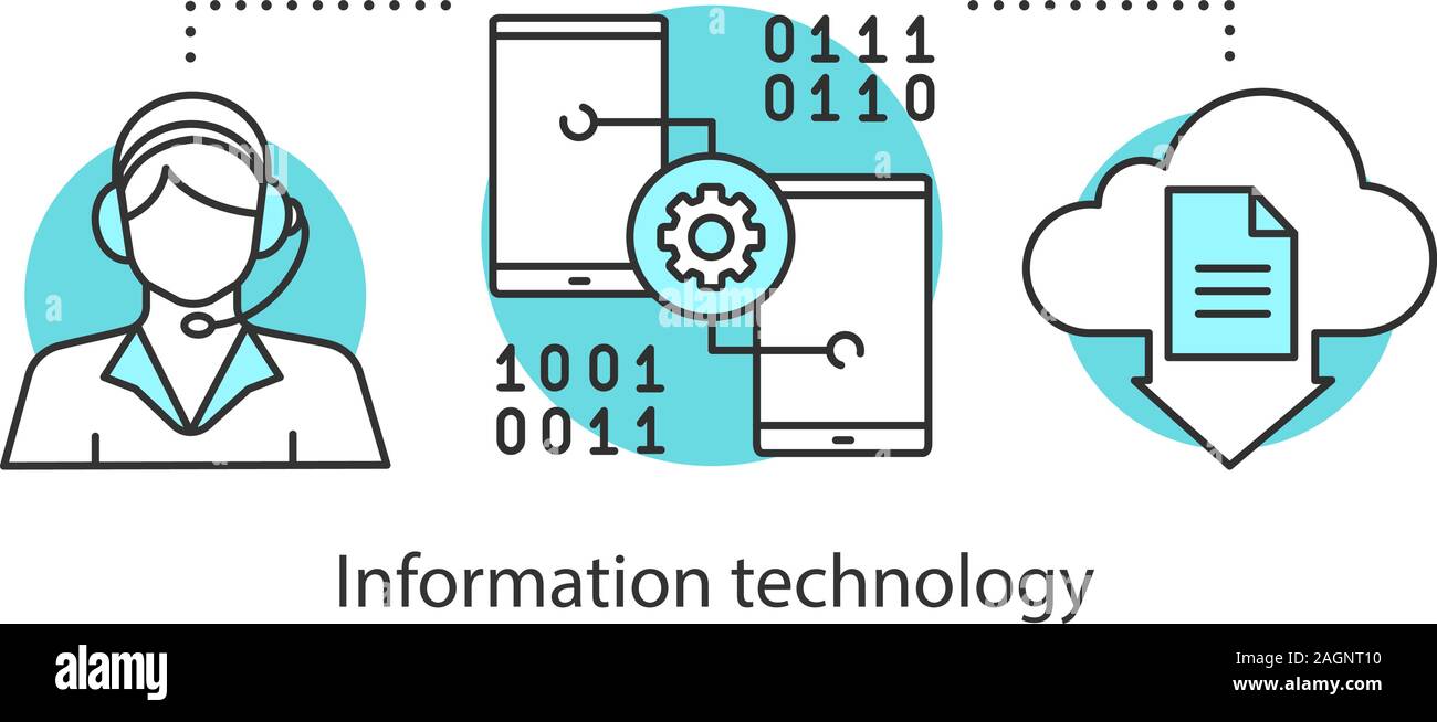 Information technology concept icon. Digital services idea thin line ...
