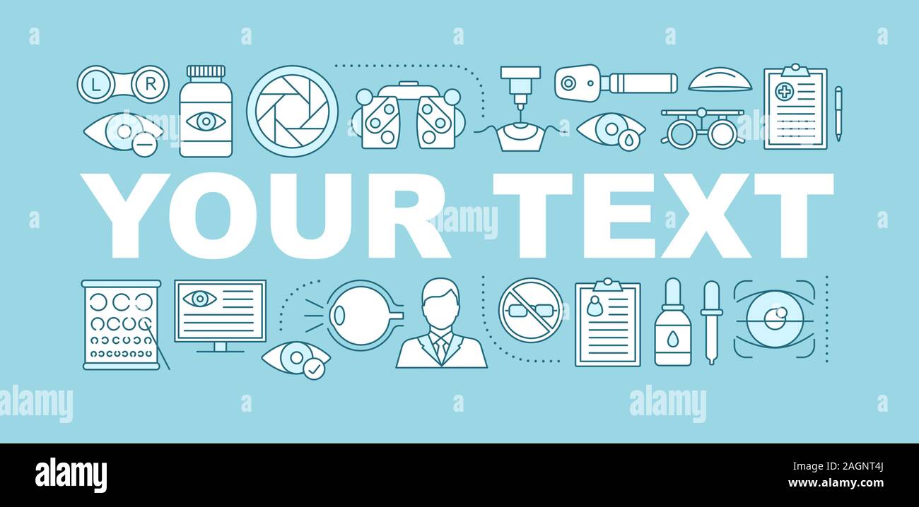 Ophthalmology word concepts banner. Visual health. Optometry. Eye ...